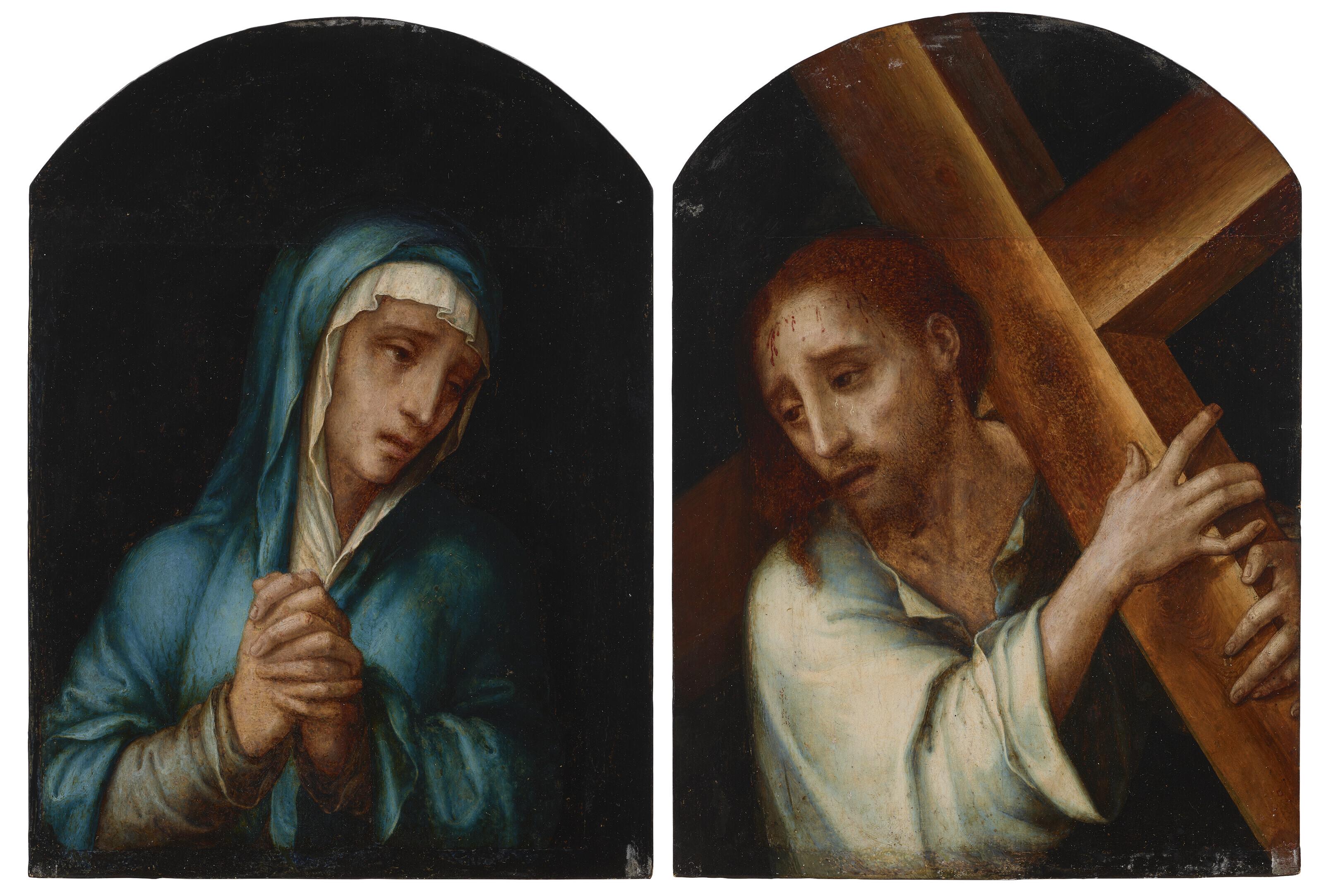 Mater Dolorosa; and Christ Bearing the Cross by Luis de Morales | Art.Salon
