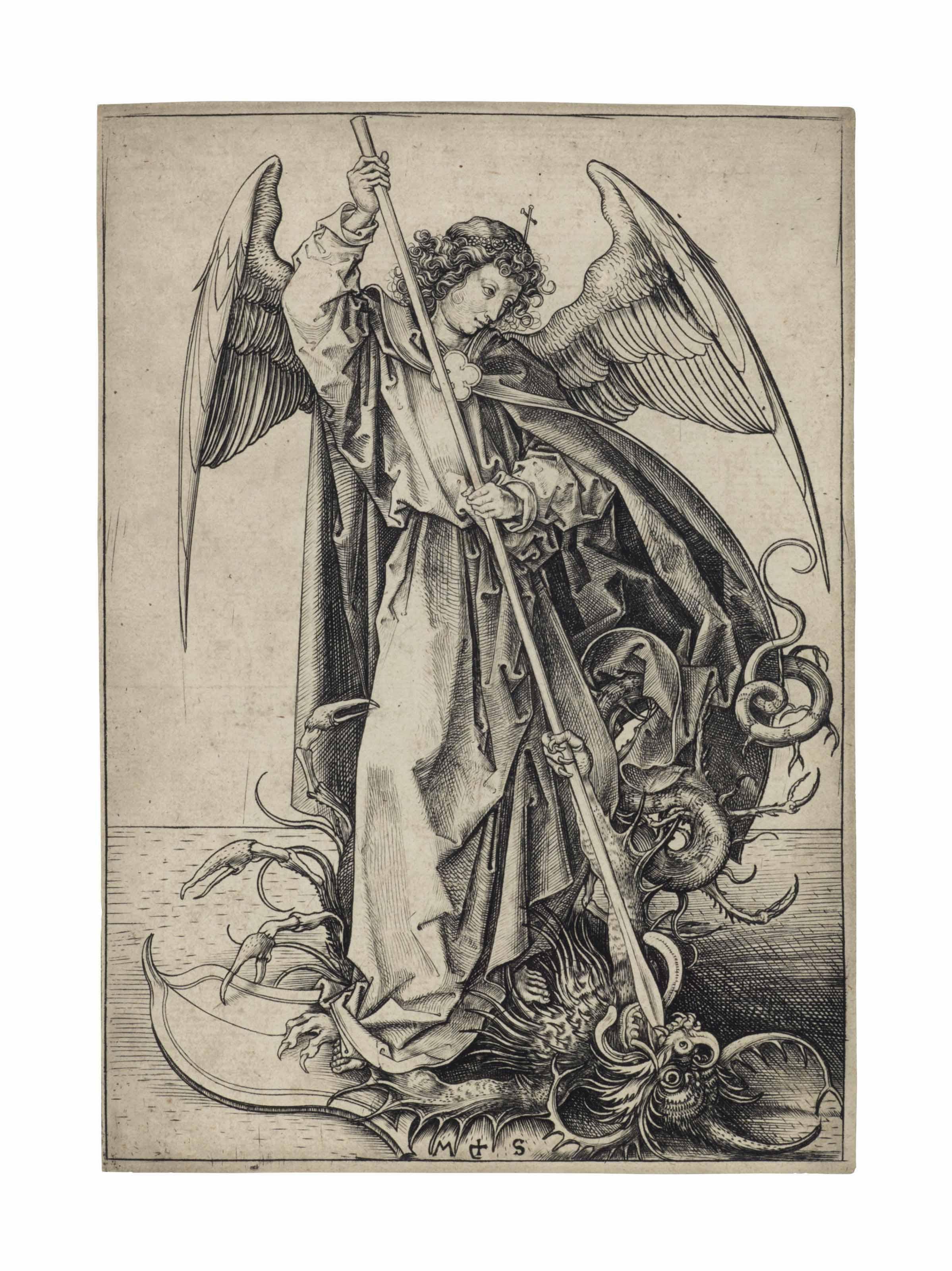 Saint Michael slaying the Dragon by Martin Schongauer | Art.Salon