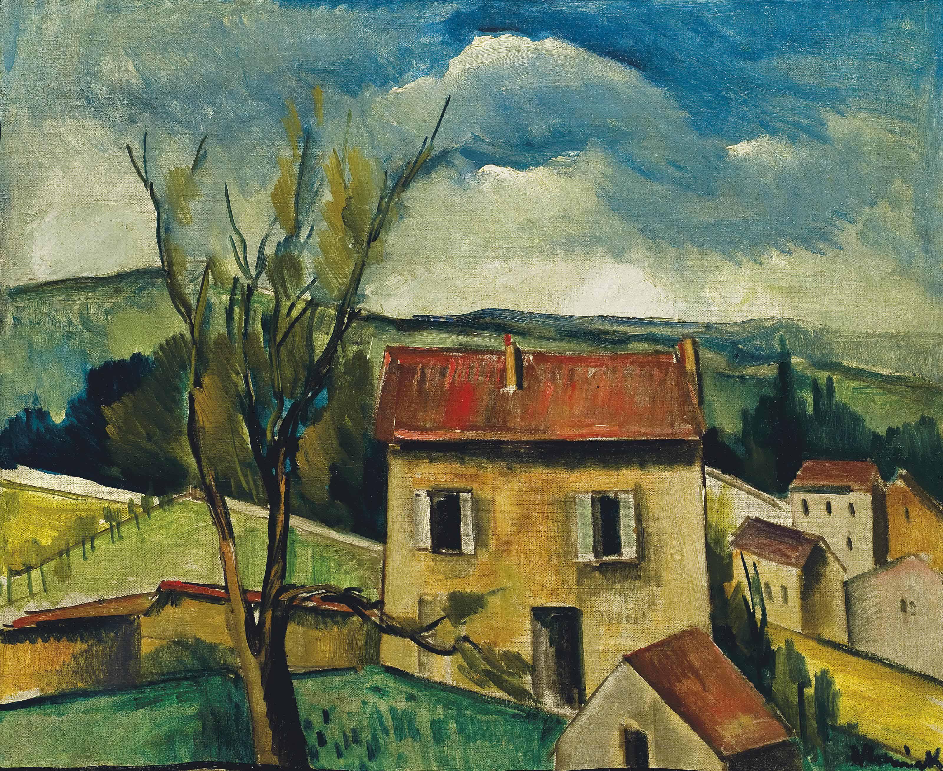 Paysage aux toits rouges by Maurice de Vlaminck | Art.Salon