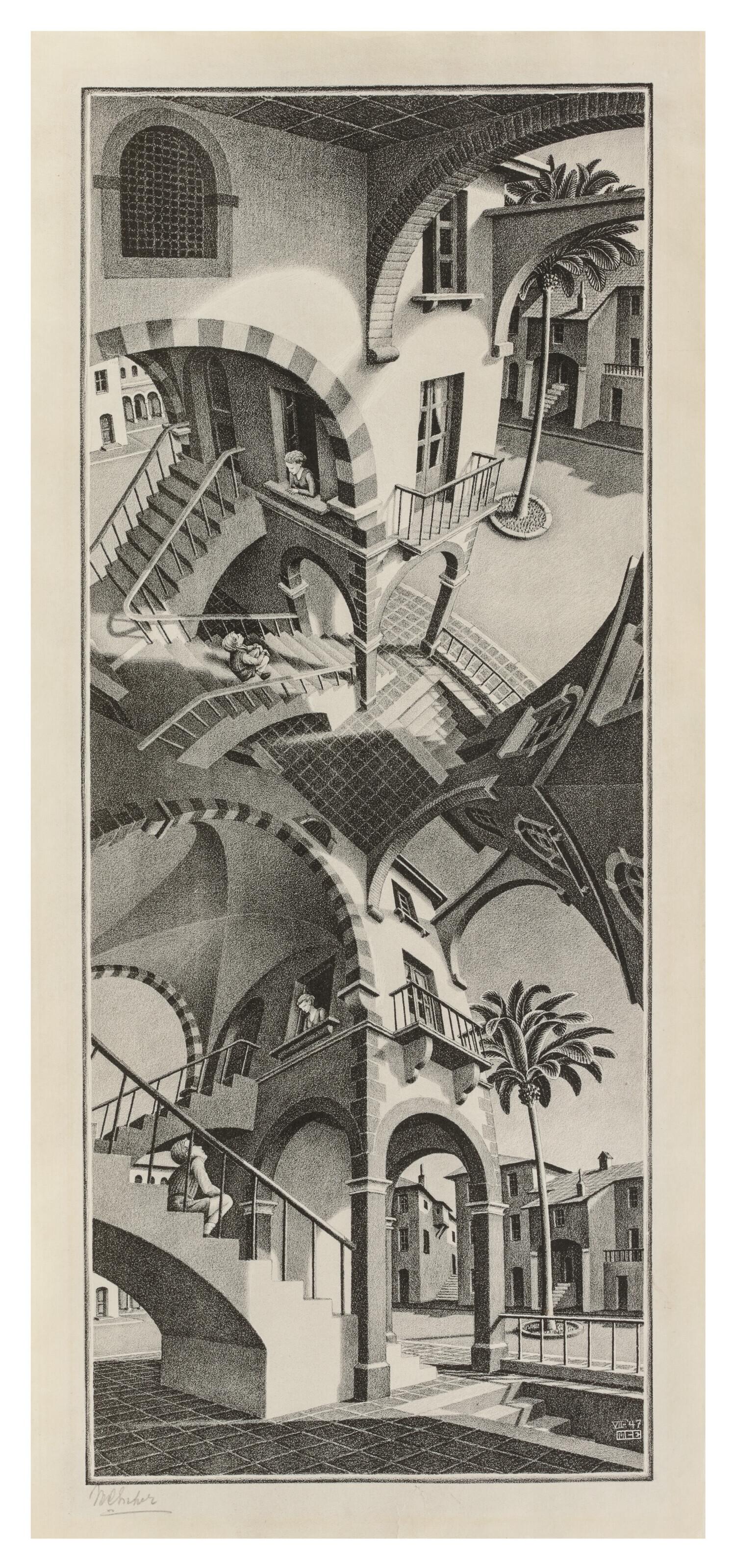 Boven en onder (Up and Down) by Maurits Cornelis Escher | Art.Salon