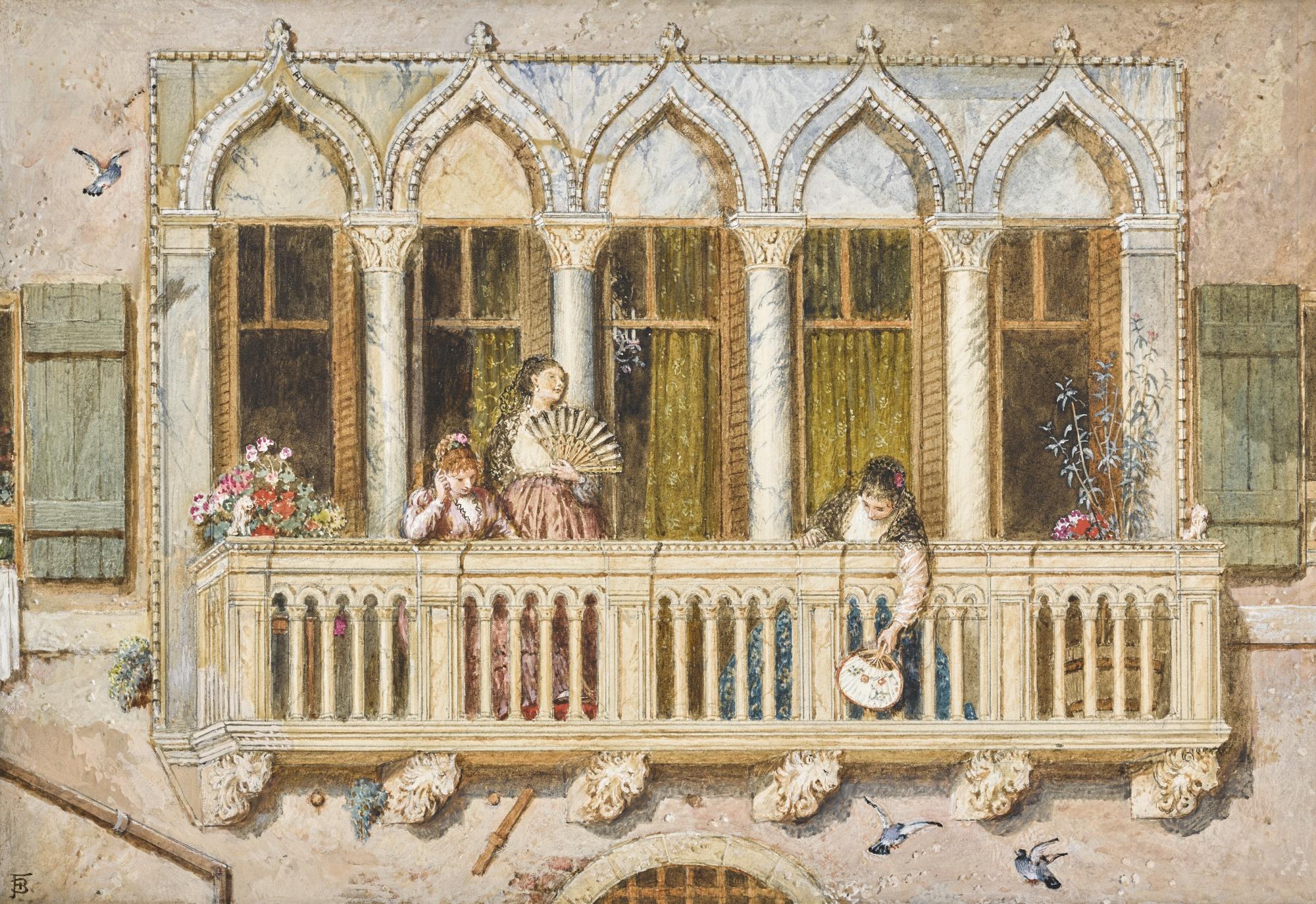 A Balcony On The Grand Canal, Venice by Myles Birket Foster, R.W.S ...