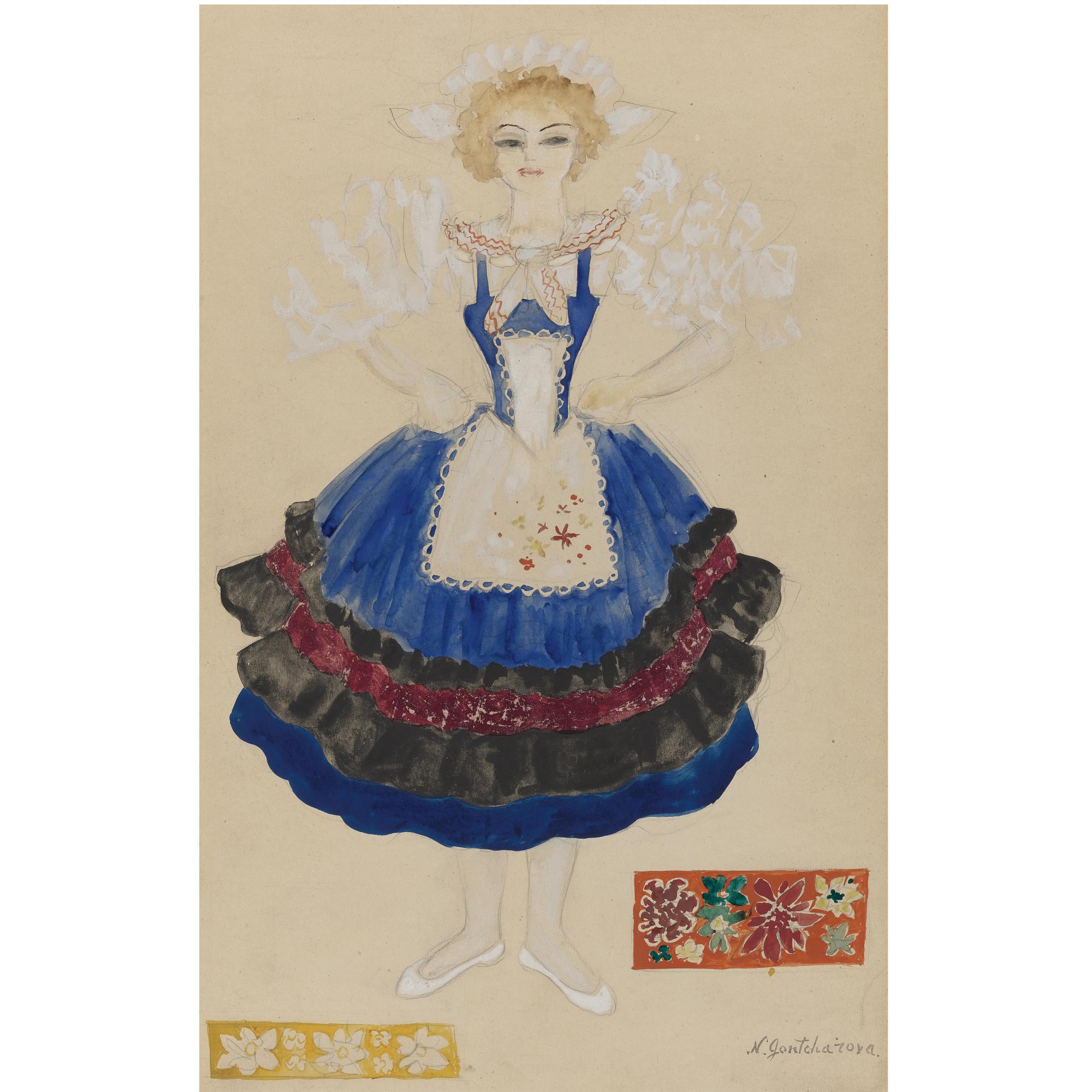 Costume Design For A Girl In The Production Of Jacques Offenbach'S ...