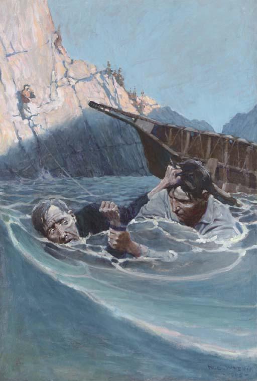 The Girl Saw That Ivan Had Grappled With The Floundering Man by Newell ...