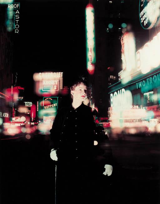 Wenda Rogerson in Times Square, NYC, American Vogue, 1949, printed ...