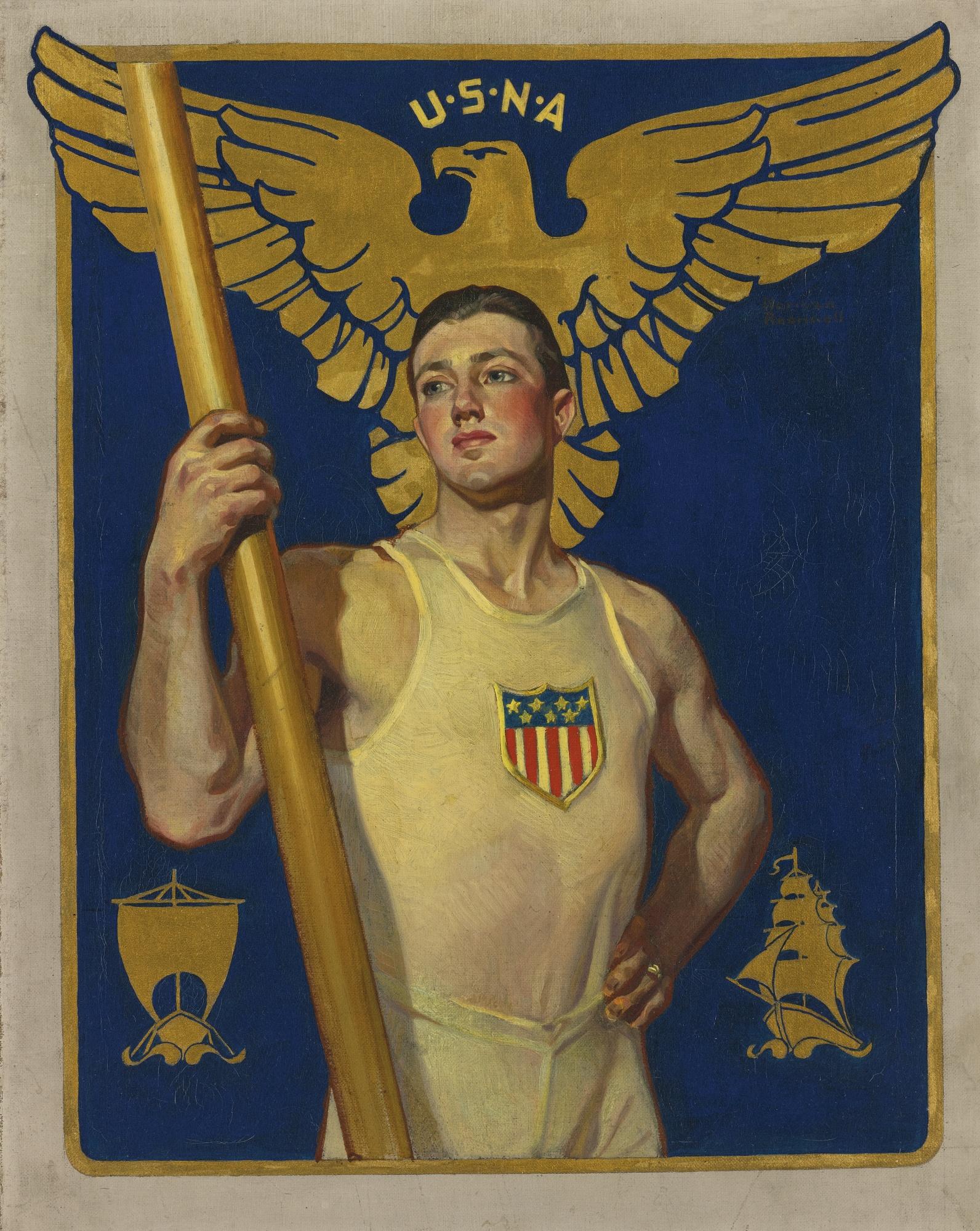 Naval Academy Oarsman (Portrait Of Captain Edwin Graves) by Norman ...