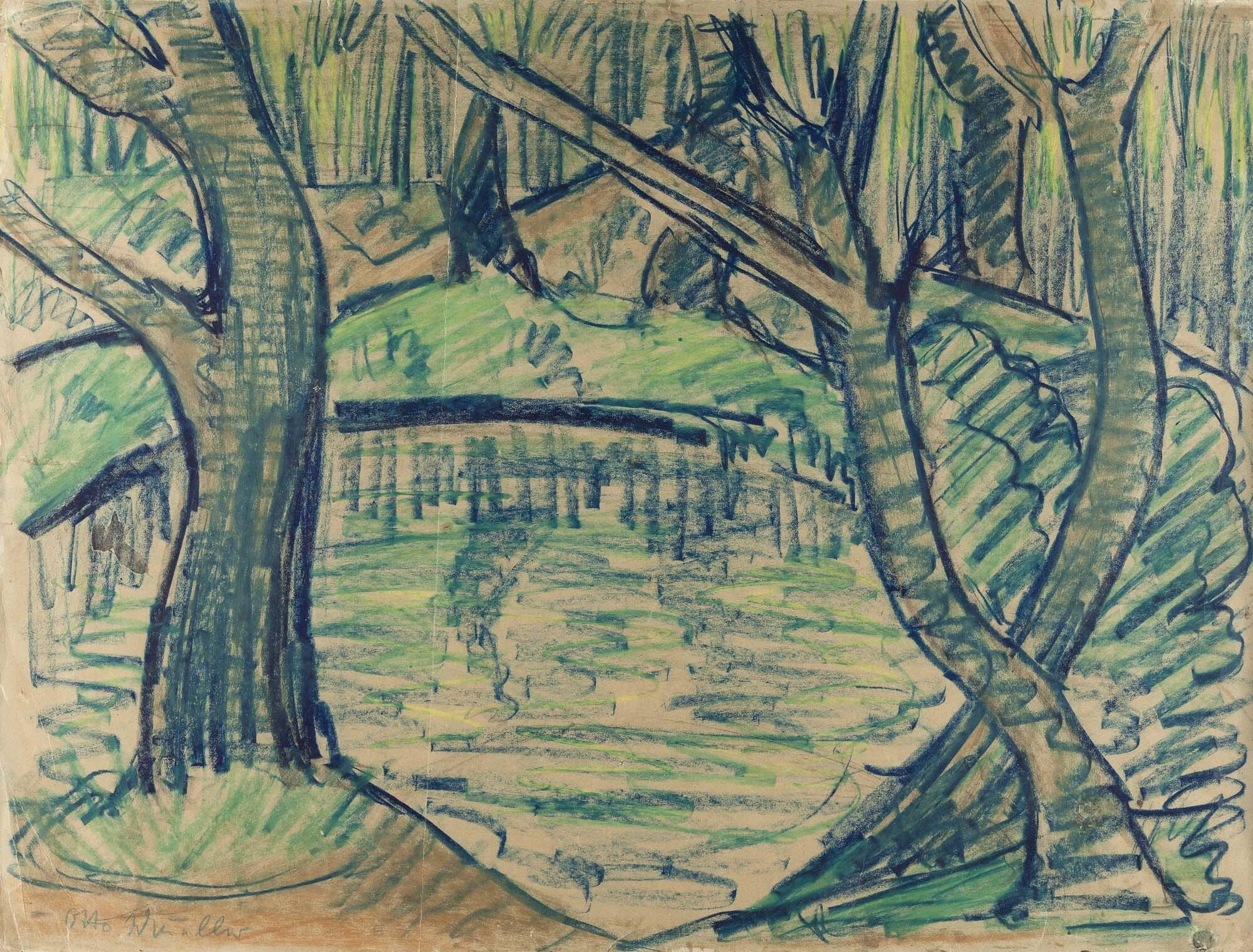 Teichlandschaft bei Moritzburg. by Otto Mueller | Art.Salon