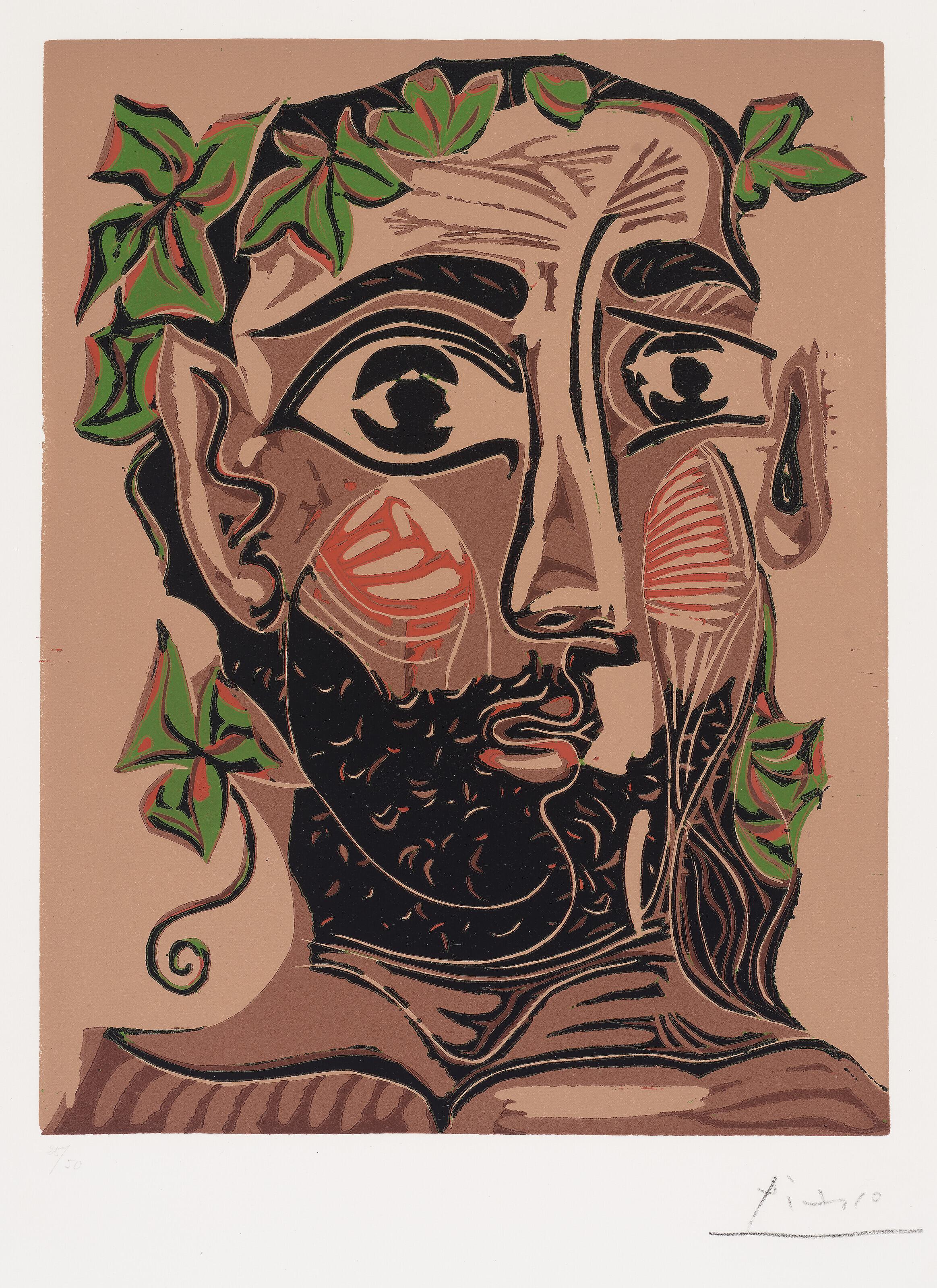 Homme Barbu Couronné De Feuillage by Pablo Picasso | Art.Salon