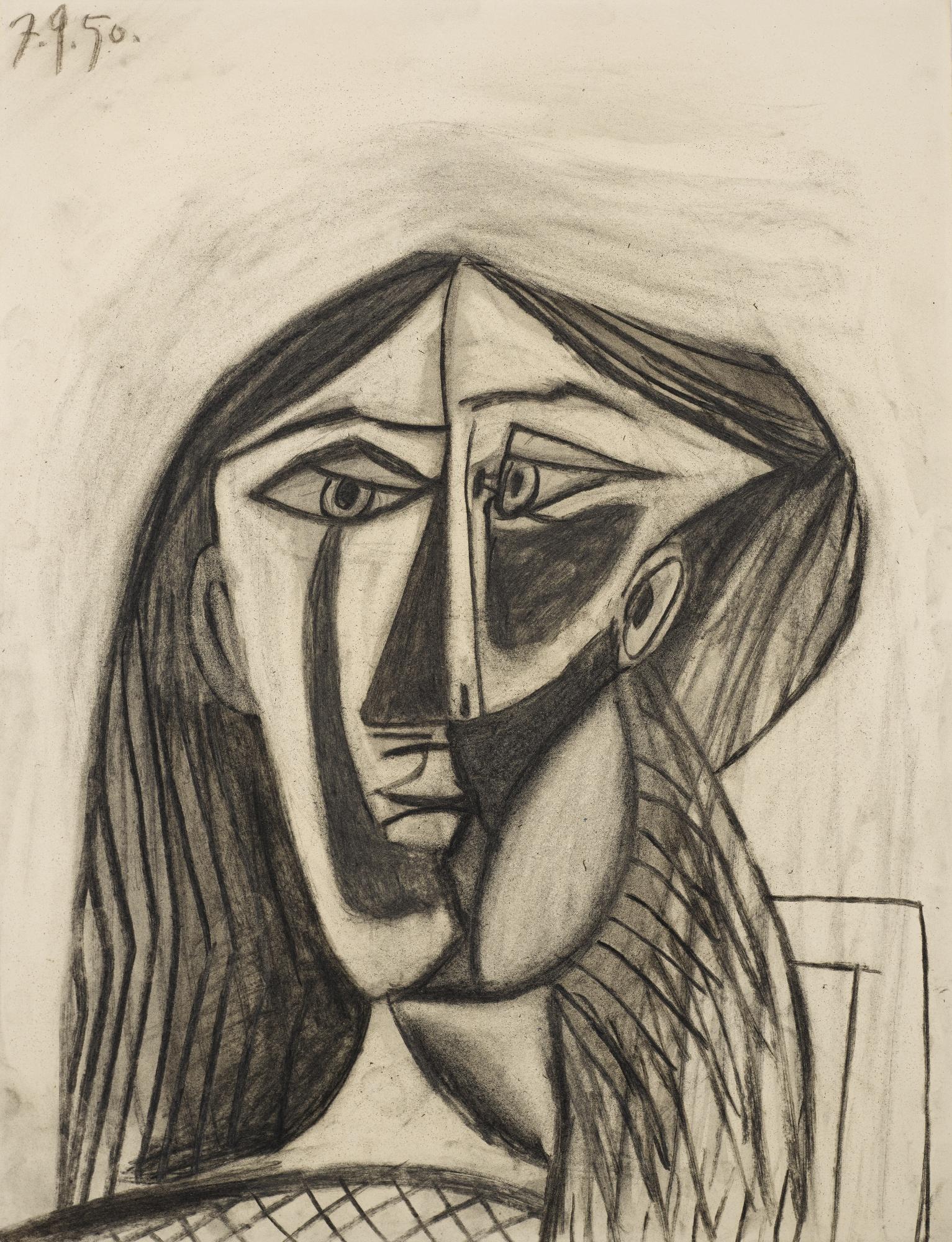 Tête De Femme Au Corsage Rayé (Portrait De Françoise) by Pablo Picasso ...