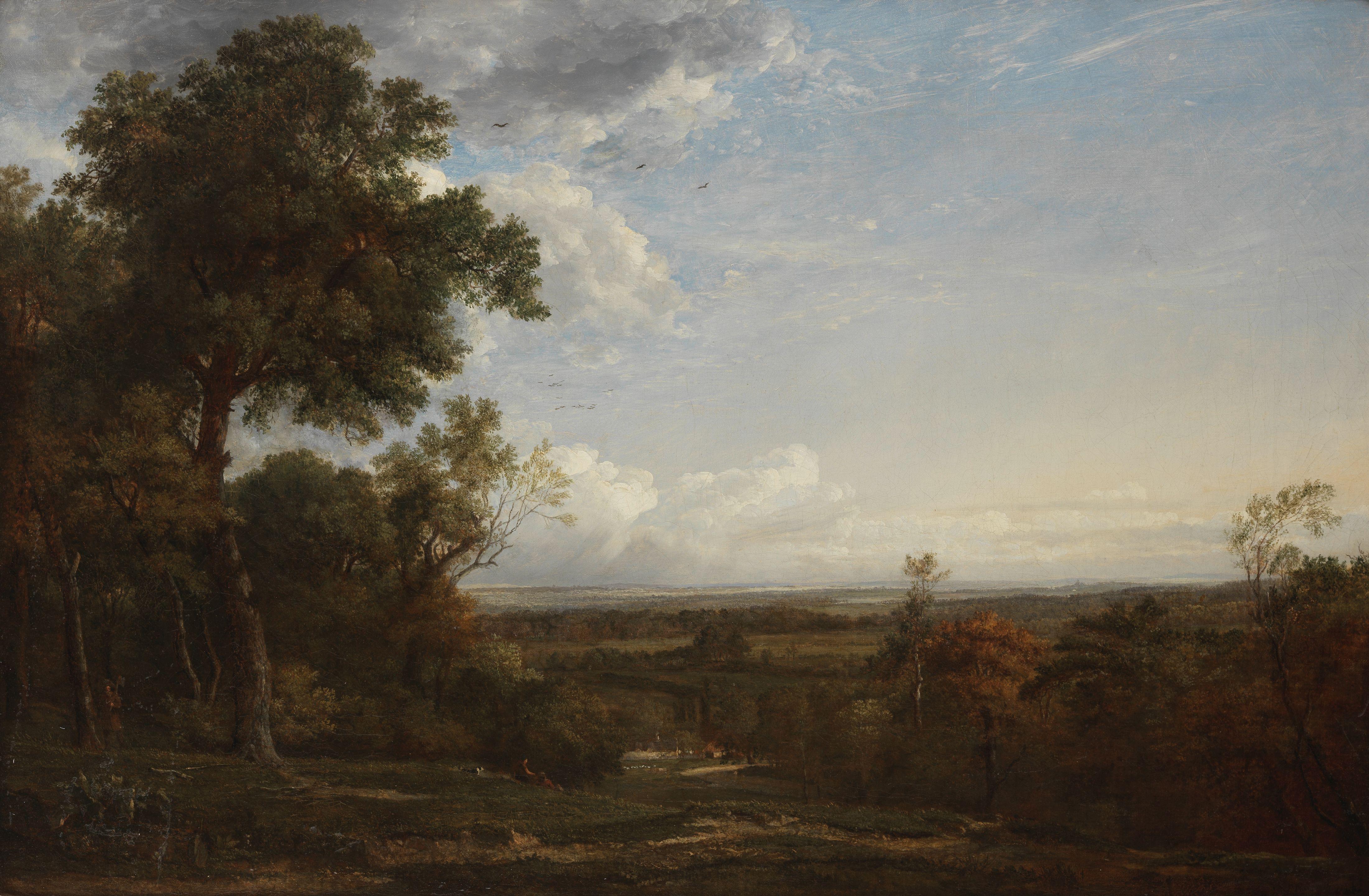 Landscape with figures resting by Patrick Nasmyth | Art.Salon