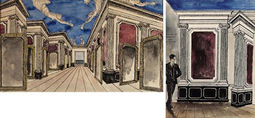 Adame Miroir; détail de Décor (a pair) by Paul Delvaux | Art.Salon