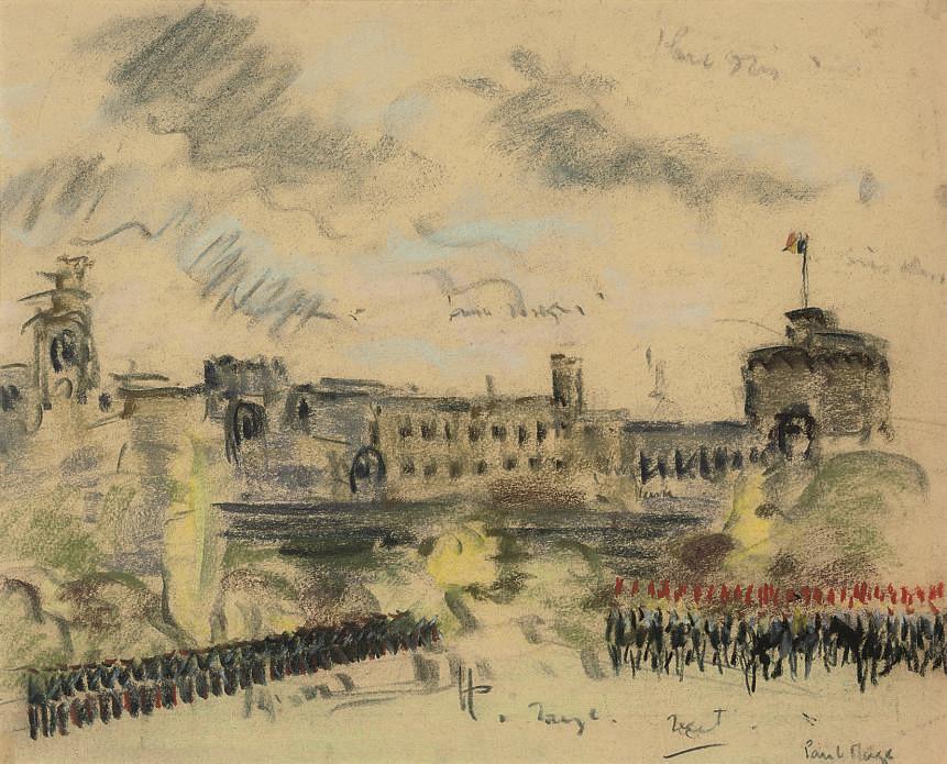 Lifeguards On Parade Before Windsor Castle by Paul Lucien Maze | Art.Salon