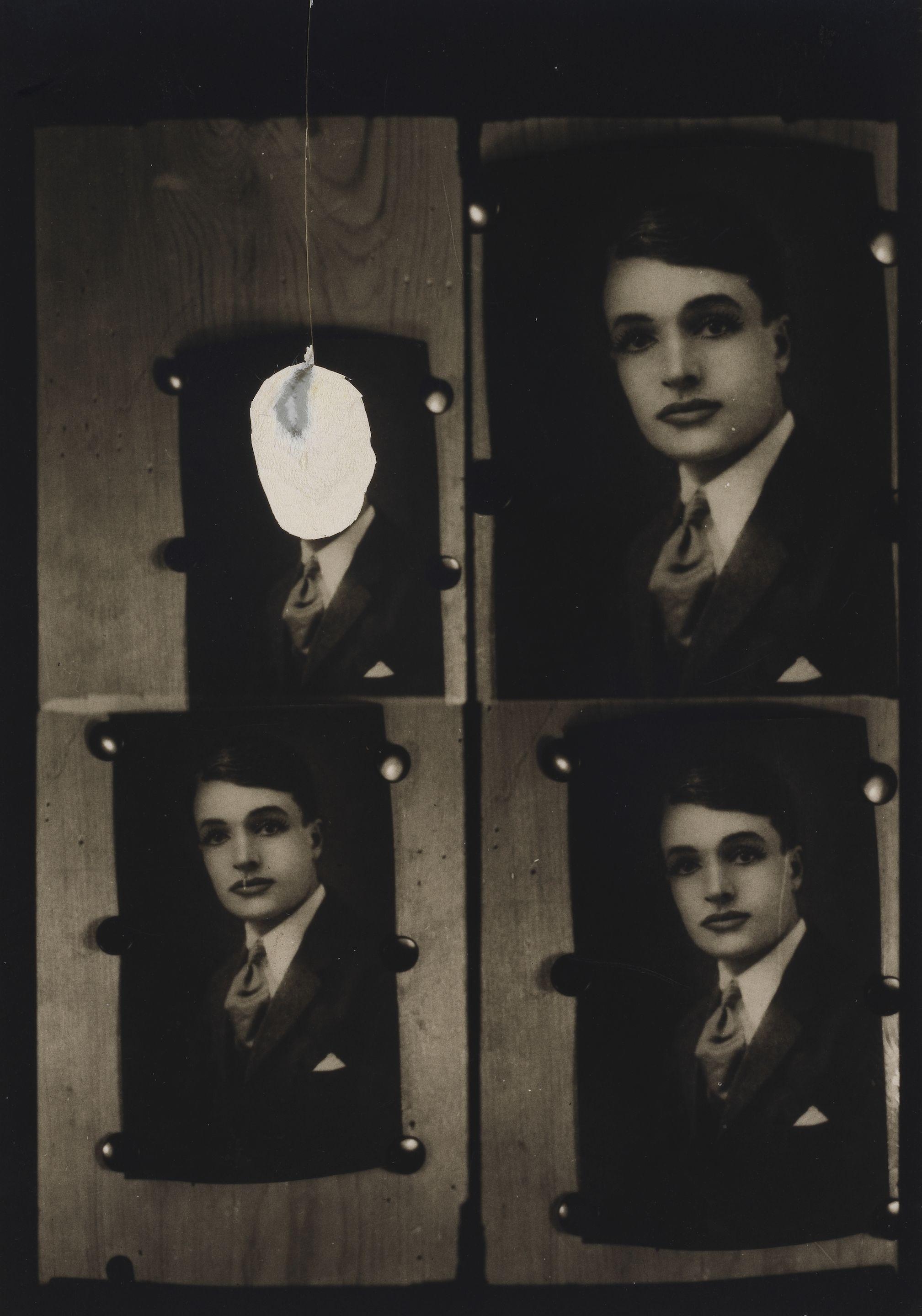 Portraits de jeunesse de Pierre Molinier, dont 2 visages ont été ...