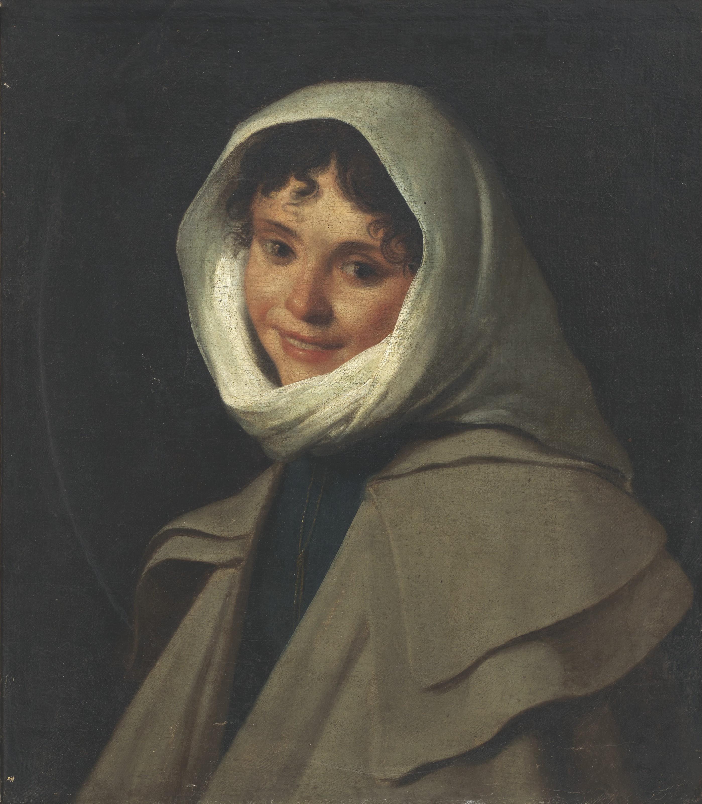 Portrait de femme au carrick à double pélerine, dit 'La frileuse ...