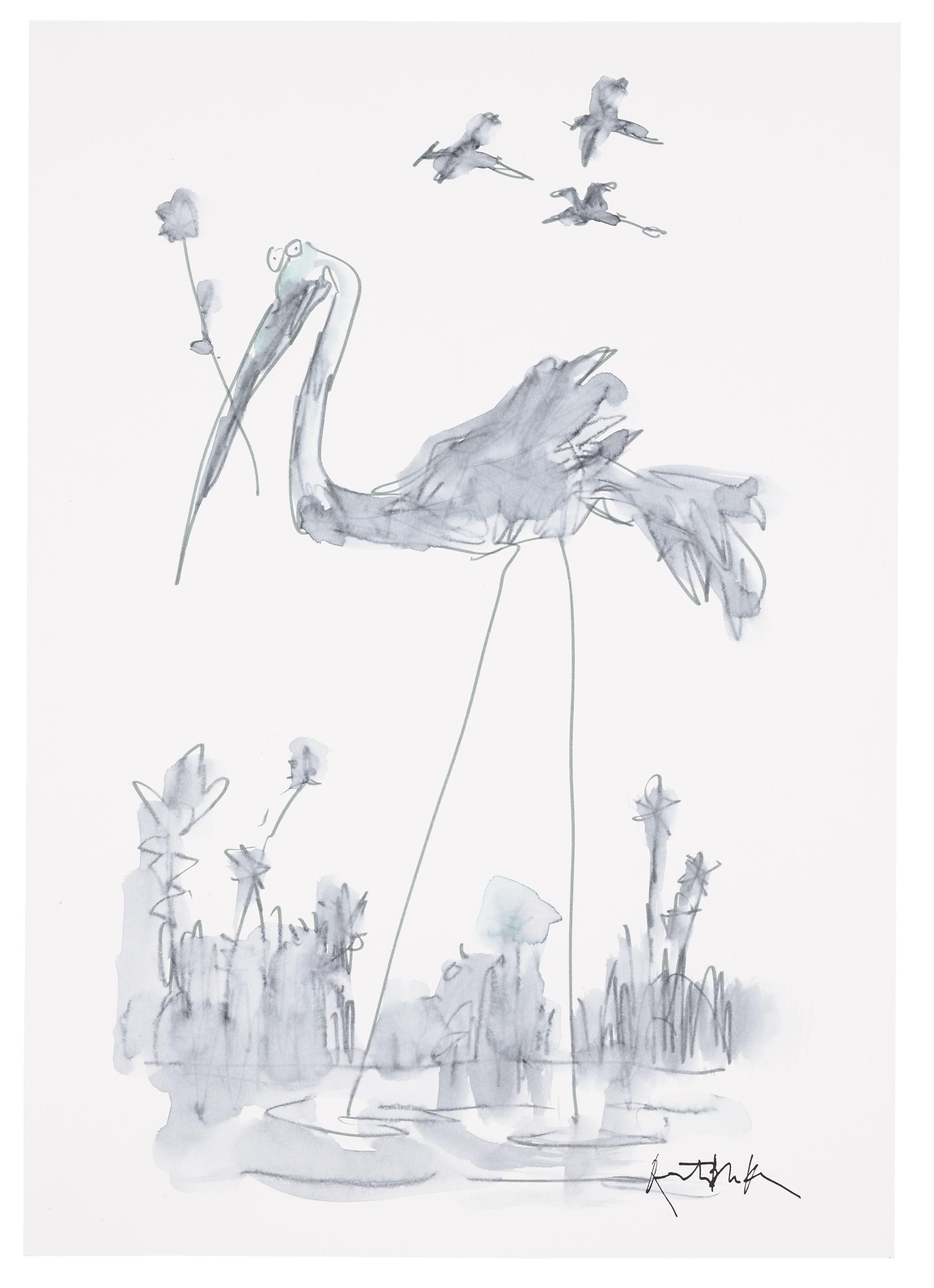 Wading birds #28 by Quentin Blake | Art.Salon