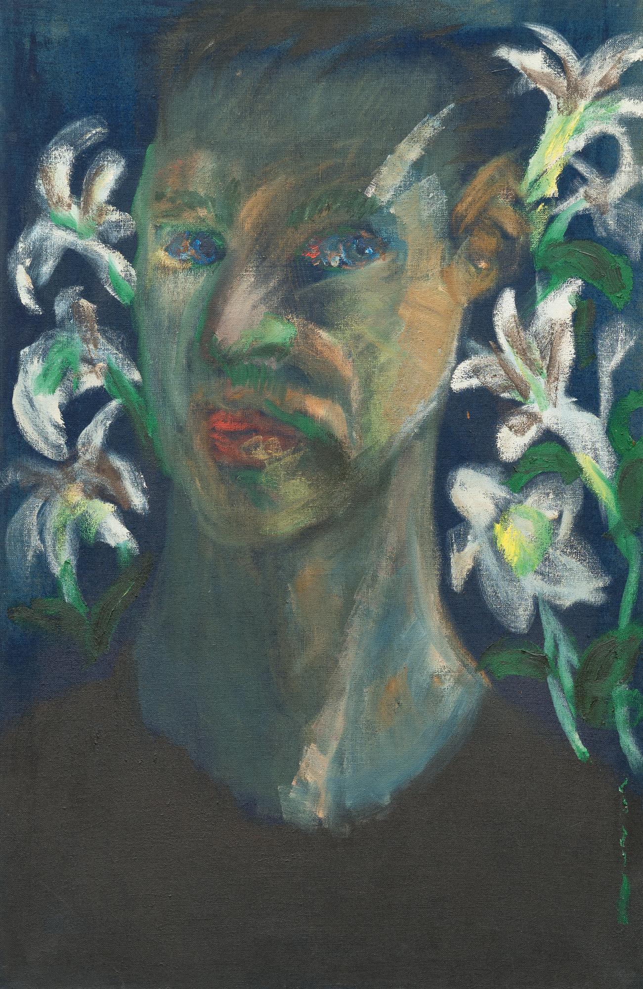 Selbstporträt („Self with Lillies“) by Rainer Fetting | Art.Salon