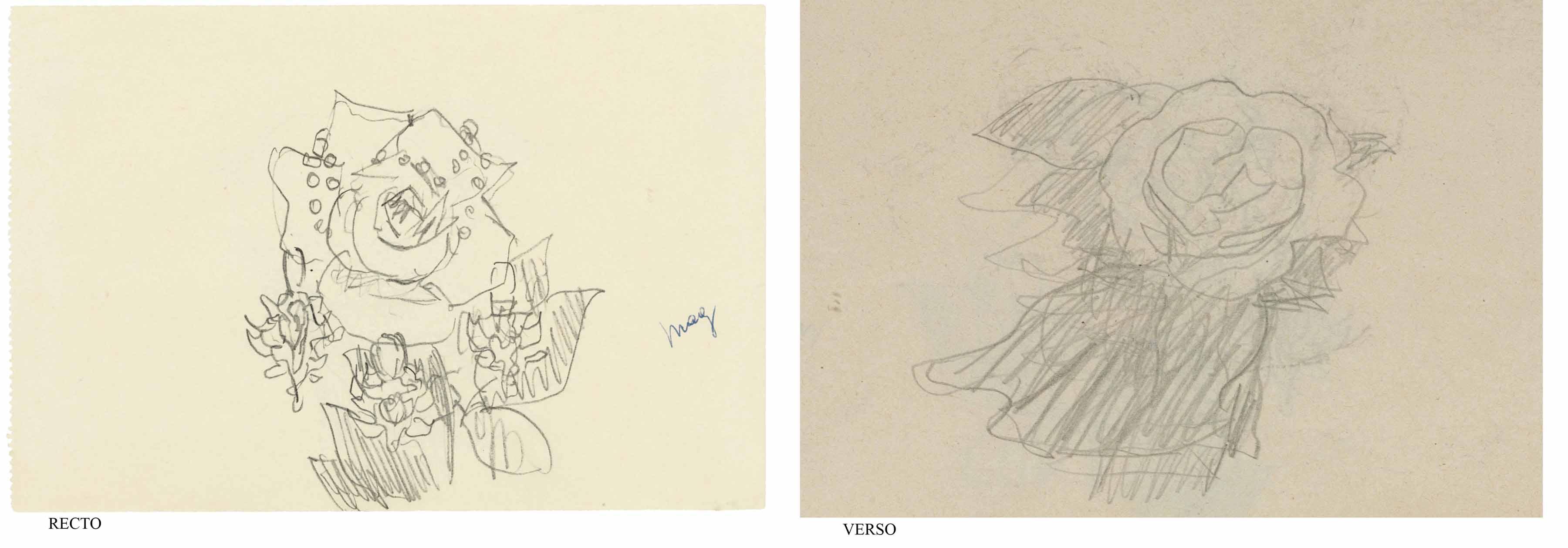 Rose (recto); Etude (verso) by Rene Magritte | Art.Salon