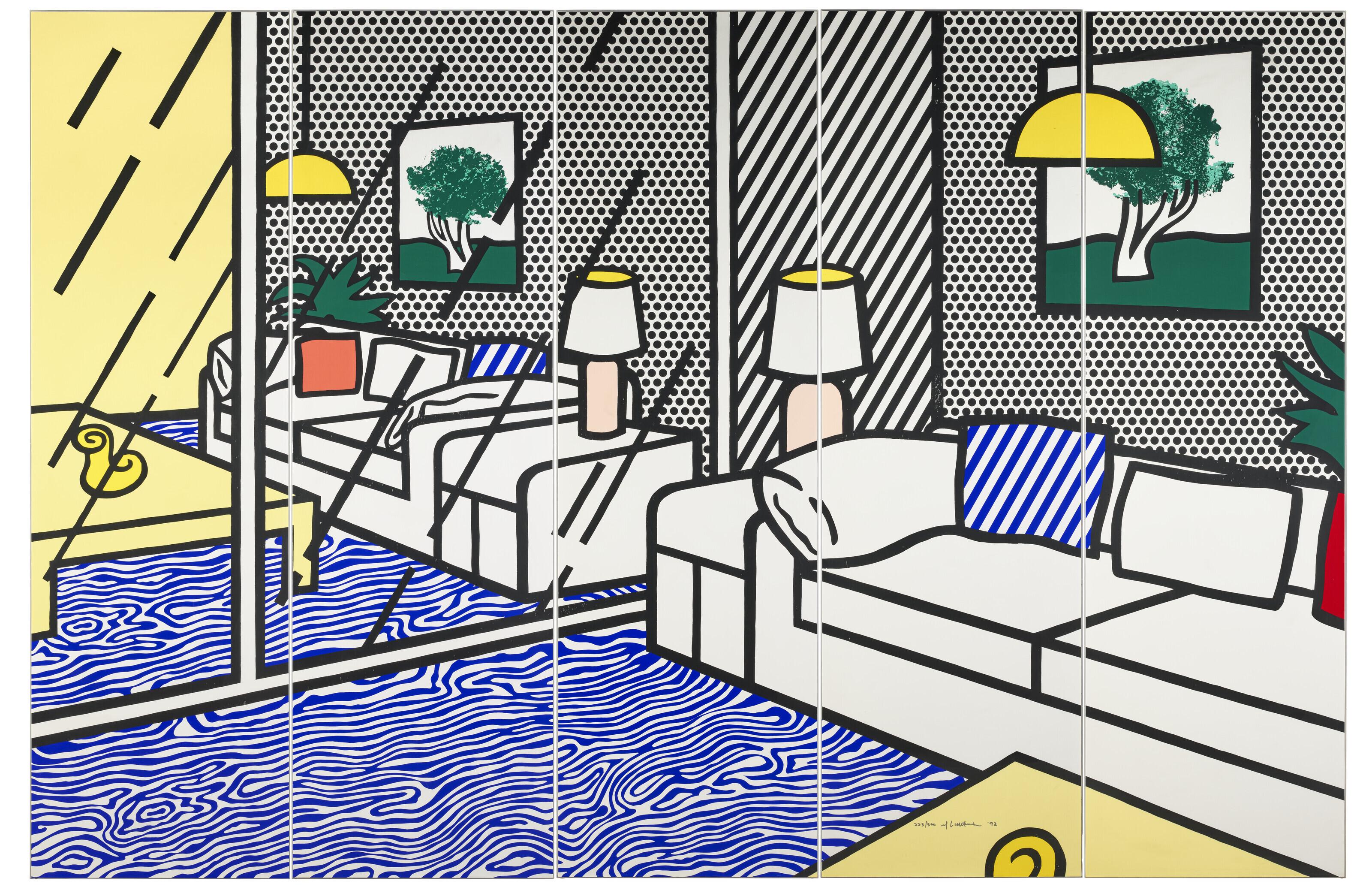 Wallpaper With Blue Floor Interior by Roy Lichtenstein | Art.Salon