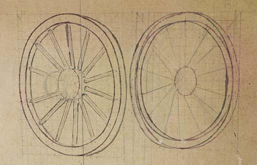 Study of A Wheel; And Five Companion Drawings by Samuel Murray | Art.Salon