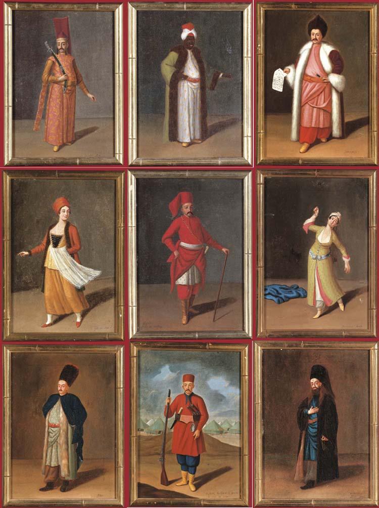 Selekter Agasi; Bostanci Bashi; an Ottoman officer; a lady in regional ...