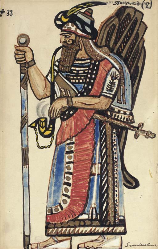 A Stage Design Depicting An Assyrian by Sergei Iur'Evich Sudeikin | Art ...