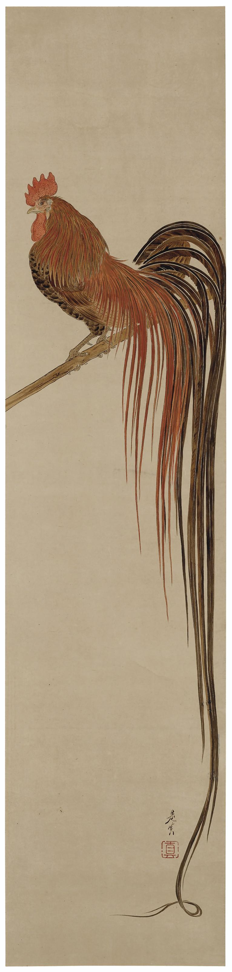 Long-tailed Rooster by Shibata Zeshin | Art.Salon