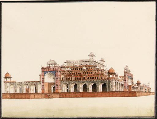 Six architectural views including; The Fort of Agra; The Gateway at ...