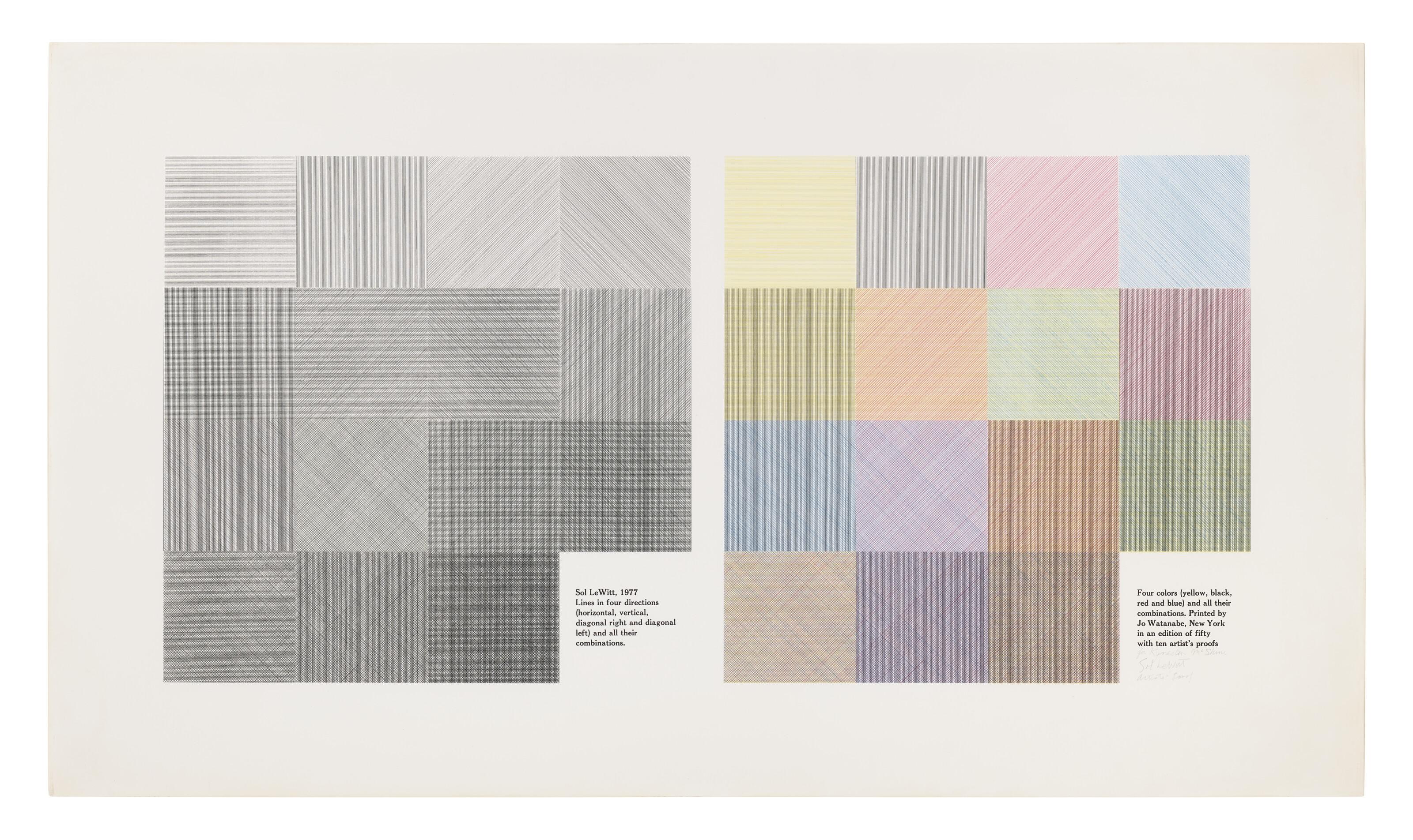 Lines in Four Directions (Horizontal, Vertical, Diagonal Right and ...
