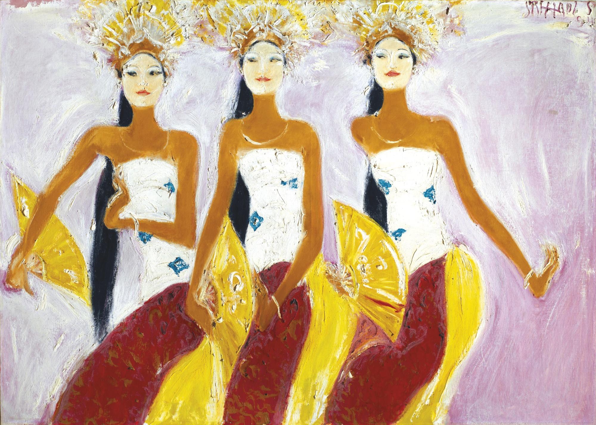 Tiga Penari Janger (Three Janger Dancers) by Srihadi Sudarsono | Art.Salon