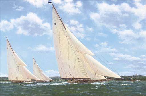 Astra Well Ahead of Her Rivals Candida And Britannia, On An Upwind Leg ...