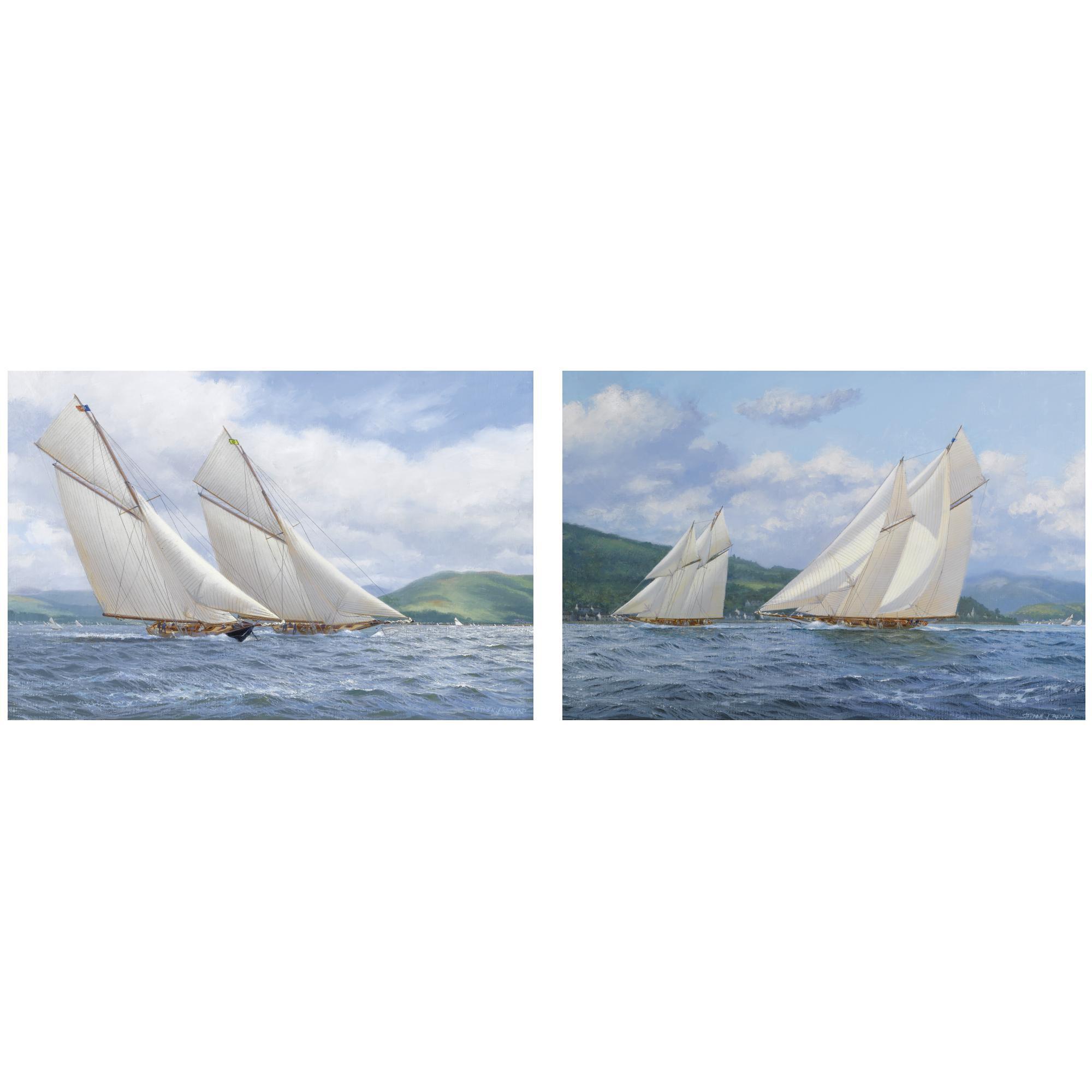 Vigilant And Britannia On The Clyde; Cicely Racing Odela by Stephen J ...