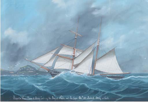 The brigantine Prairie Flower of Jersey entering the Bay of Naples ...