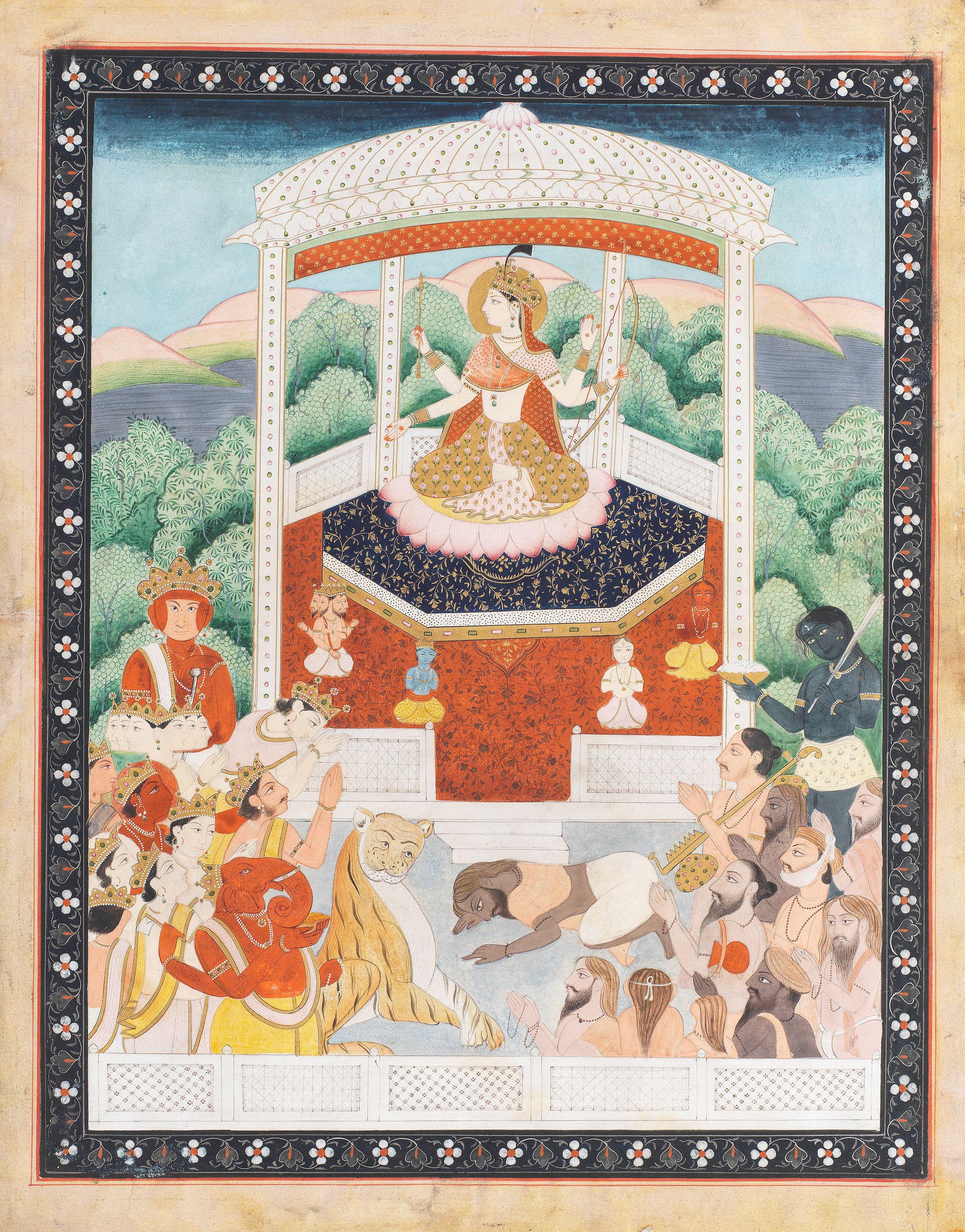 The Devi worshipped by deities and devotees | Art.Salon