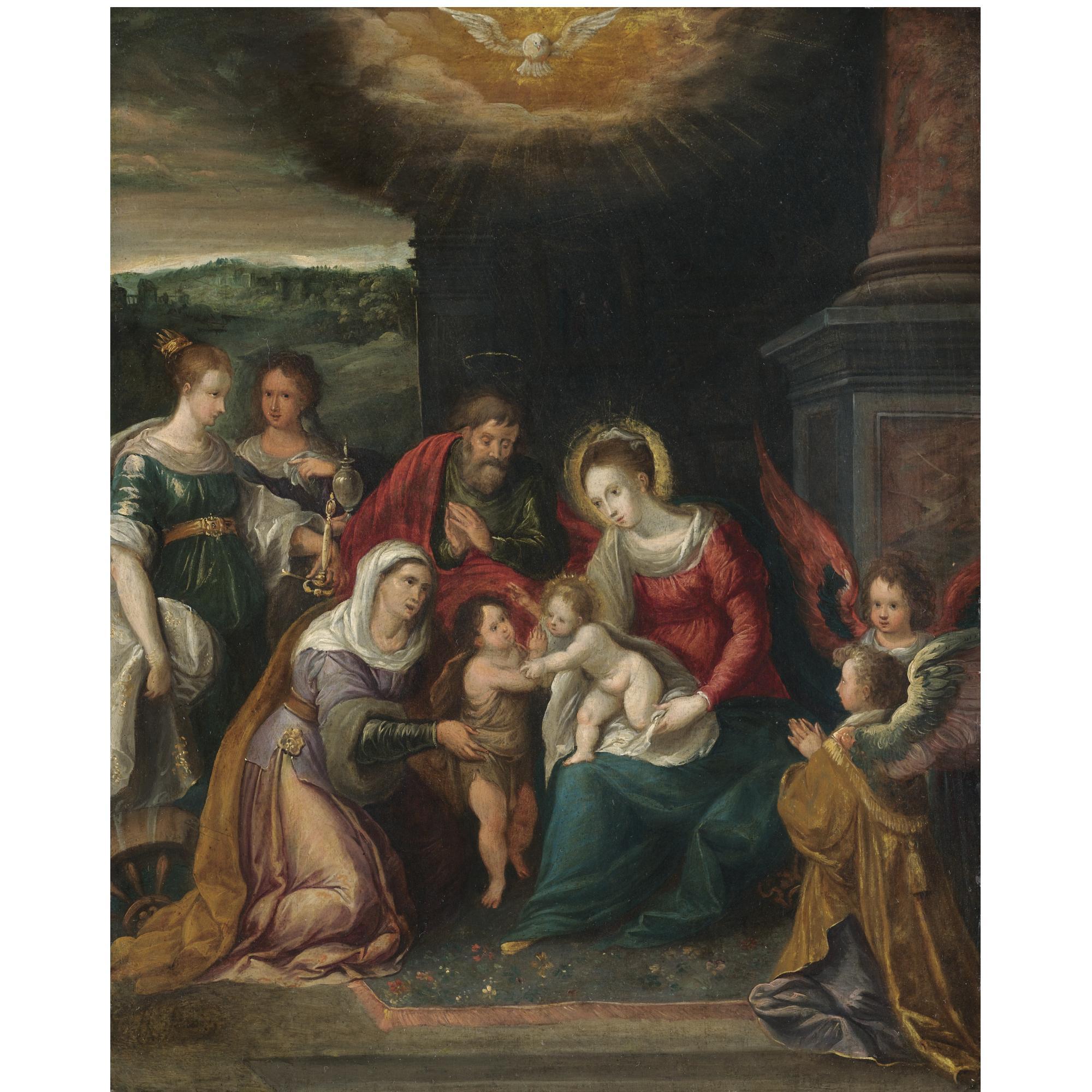 The Holy Family With The Infant Saint John The Baptist And Saints ...