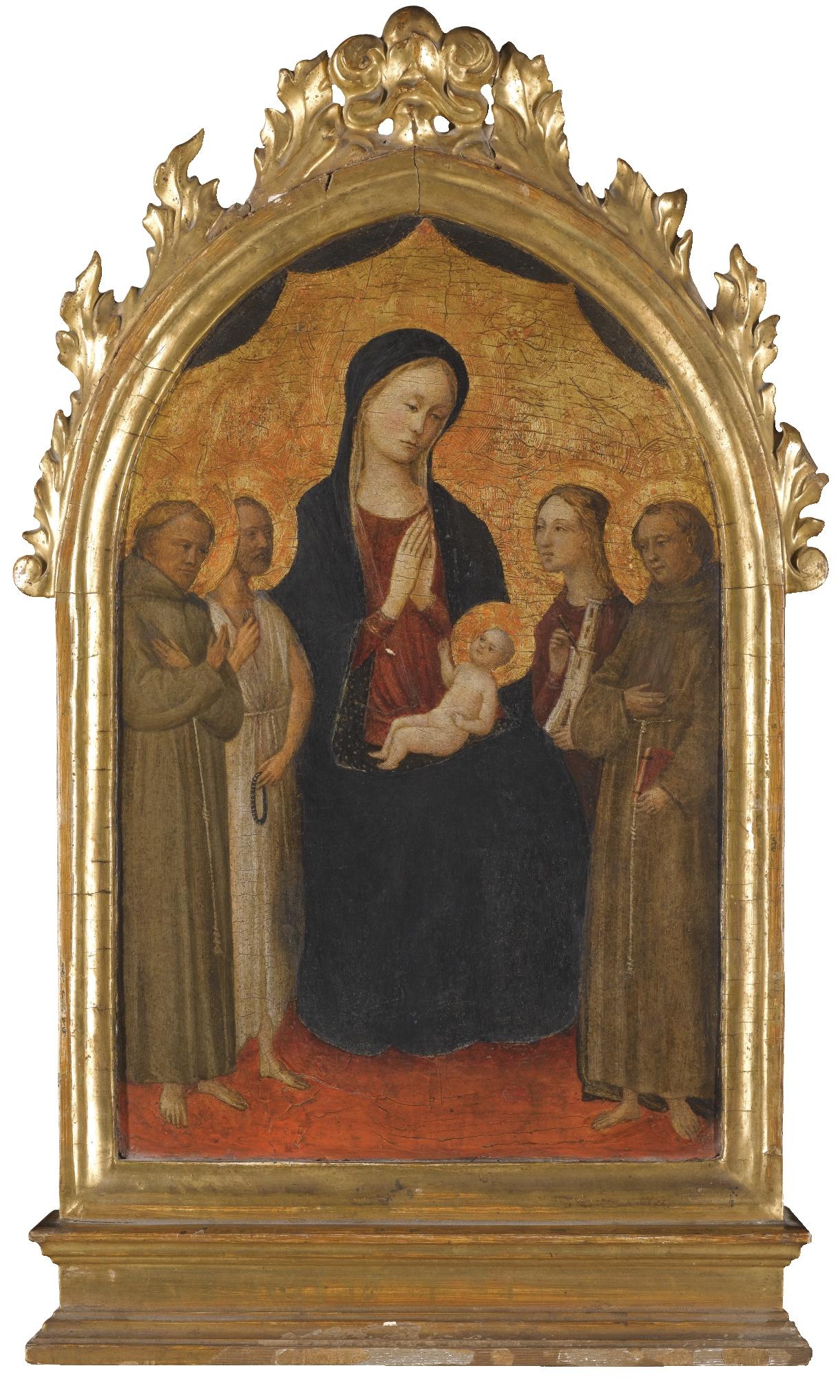 The Madonna And Child Seated, Flanked By Saint Francis Of Assisi And ...