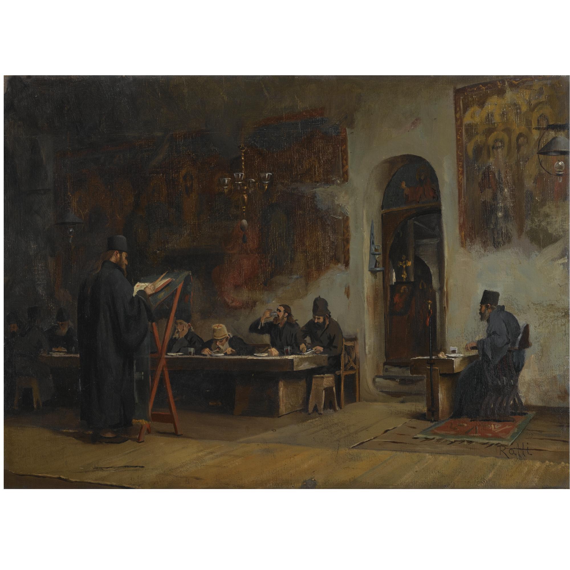 Greerefectory In A Greek Monastery (Mount Athos) by Theodoros Rallis ...