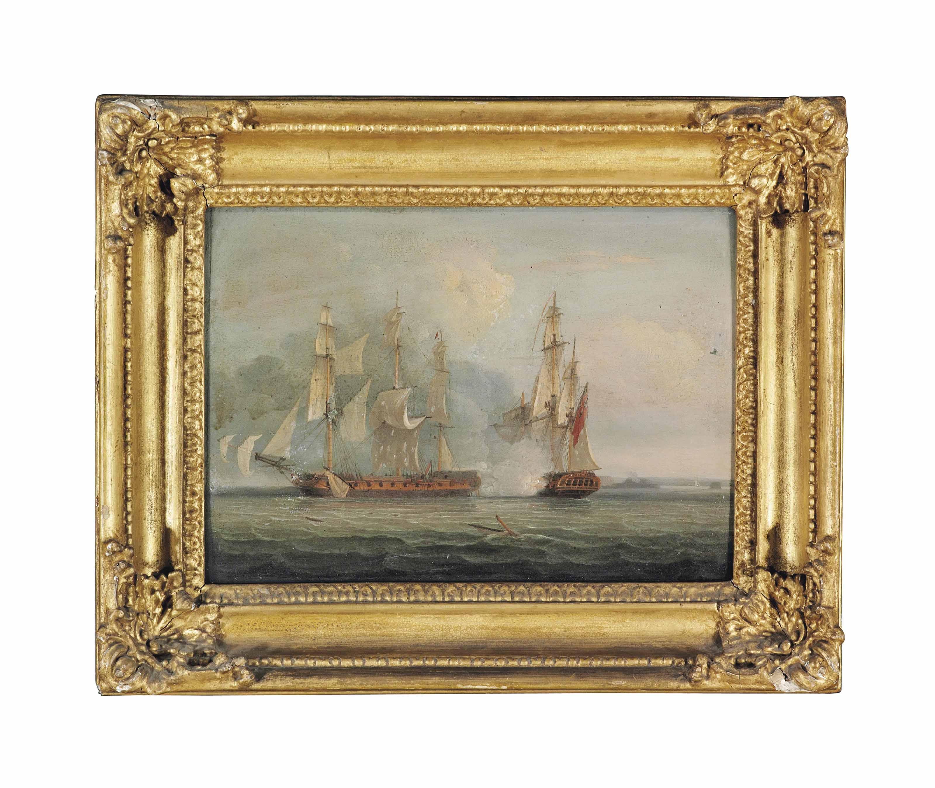 HMS Crescent, under the command of Captain James Saumarez, capturing ...