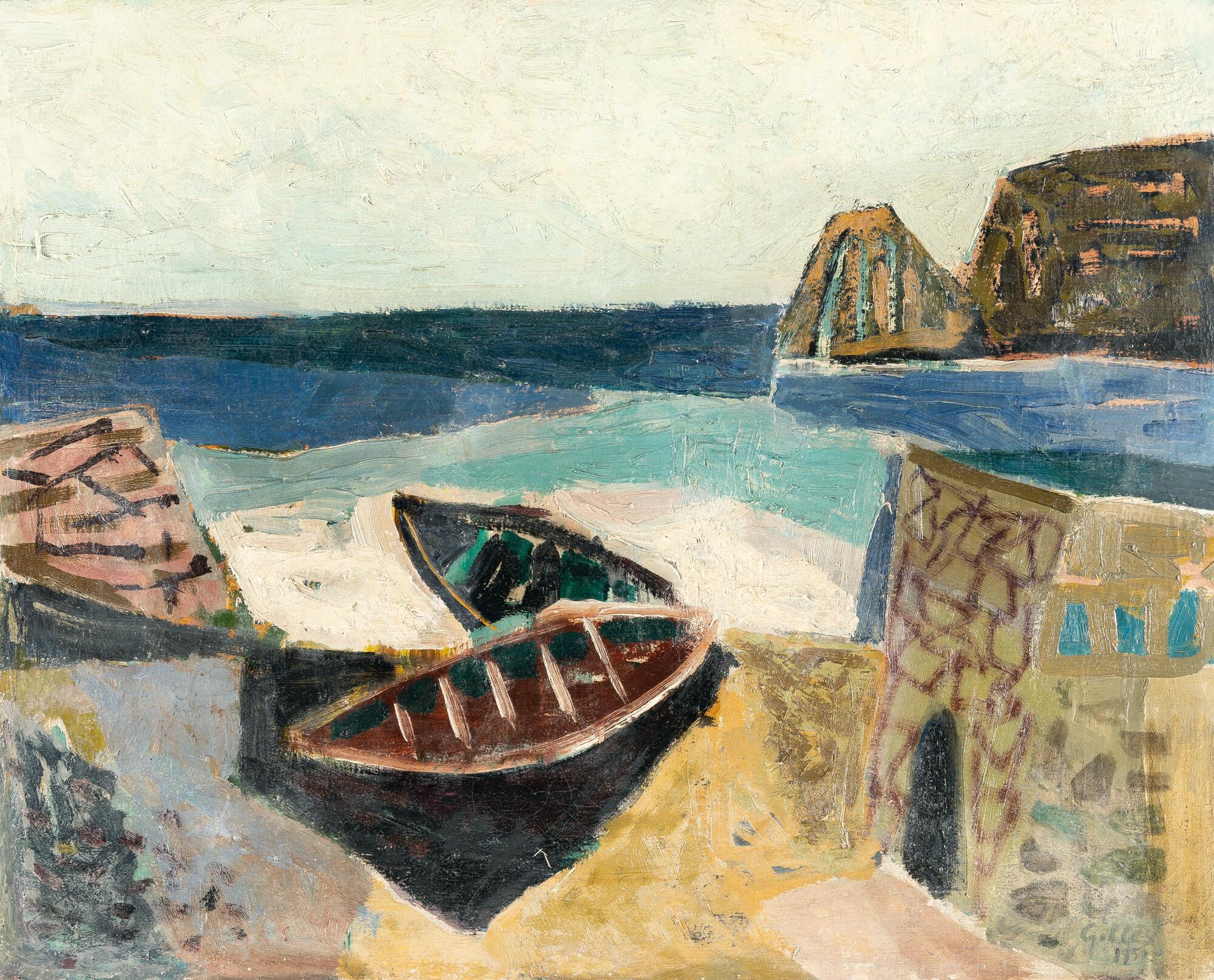 Boote am Strand by Werner Gilles | Art.Salon