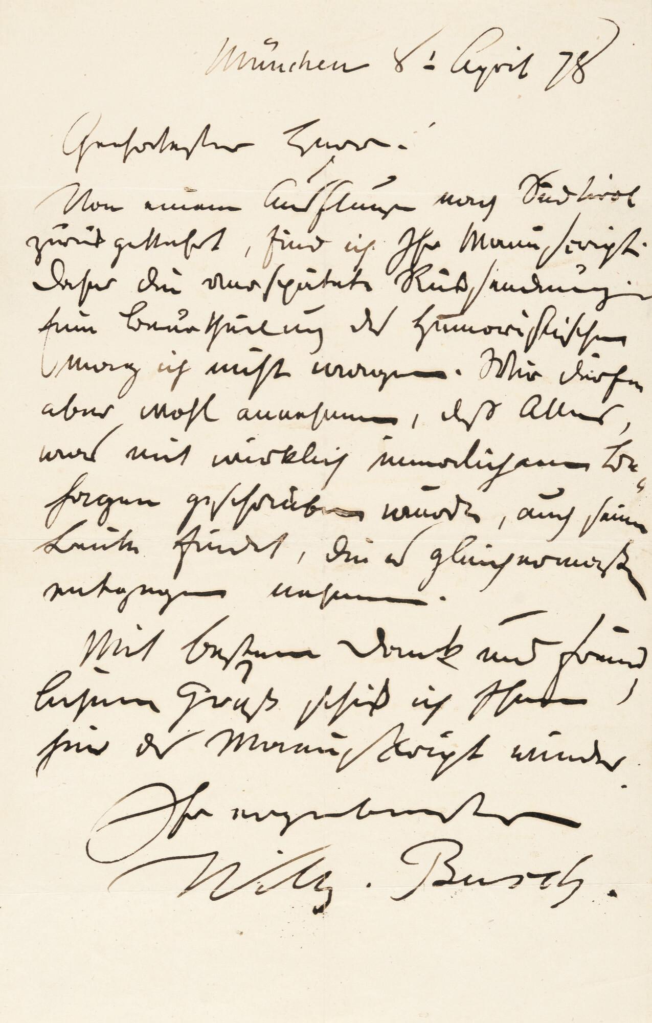 Brief und Porträtfoto von Busch by Wilhelm Busch | Art.Salon