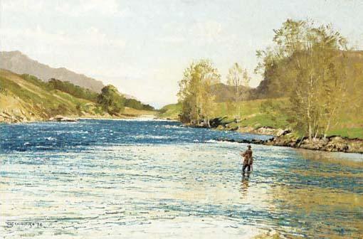 Fishing the River Ewe by William Robert Jennings | Art.Salon
